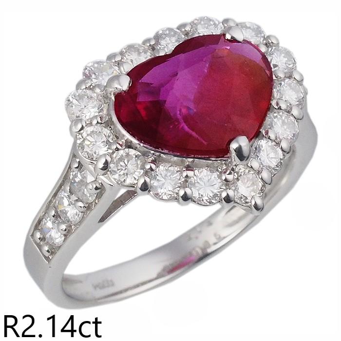 音羽屋 ノーヒート ピジョンブラッド 非加熱ルビー/2.14ct ダイヤ/0.85ct Pt950 リング 12号 鑑別書付き 仕上済【中古】 : 質音羽屋Yahoo!ショッピング店 - 通販 ...