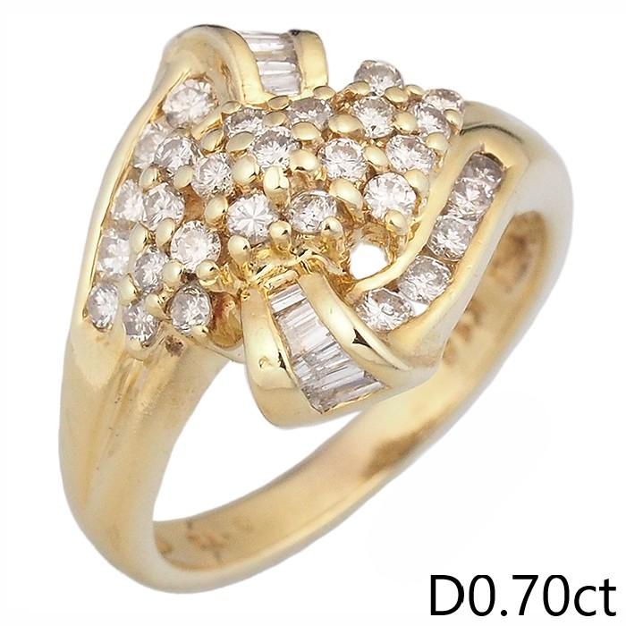 音羽屋 ダイヤモンド/0.70ct K18YG デザイン リング 11.5号 仕上済【中古】 : 質音羽屋Yahoo!ショッピング店 - 通販 - Yahoo!ショッピング