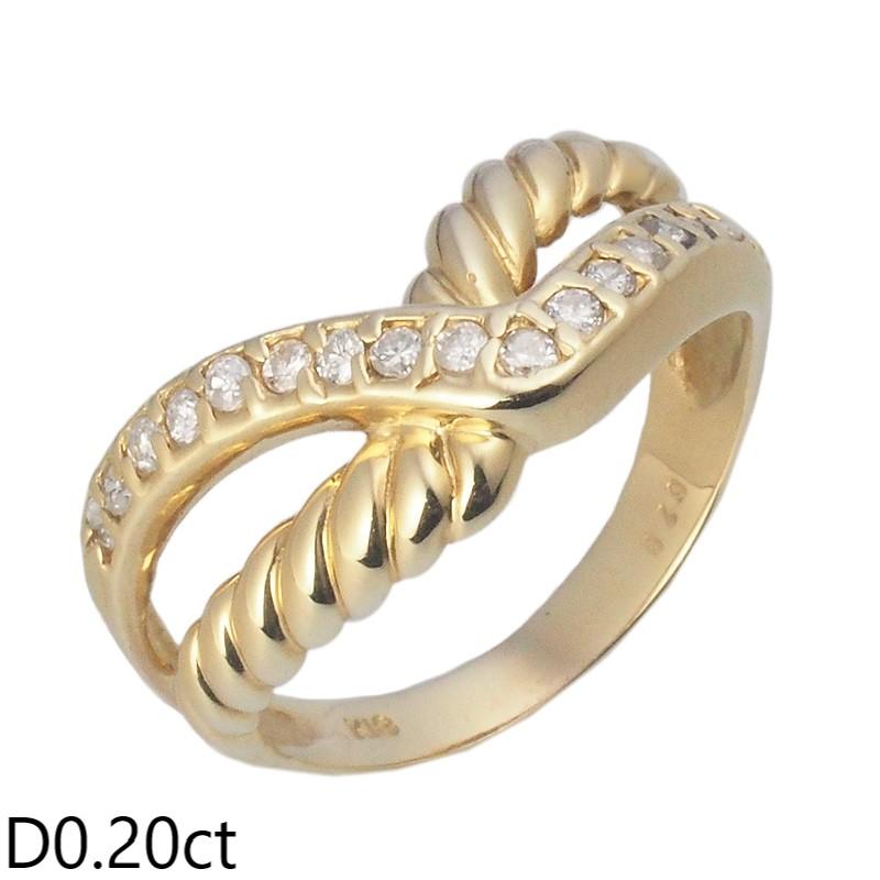 音羽屋 ダイヤモンド/0.20ct K18YG デザイン リング 10号 仕上済【中古】 : 質音羽屋Yahoo!ショッピング店 - 通販 - Yahoo!ショッピング