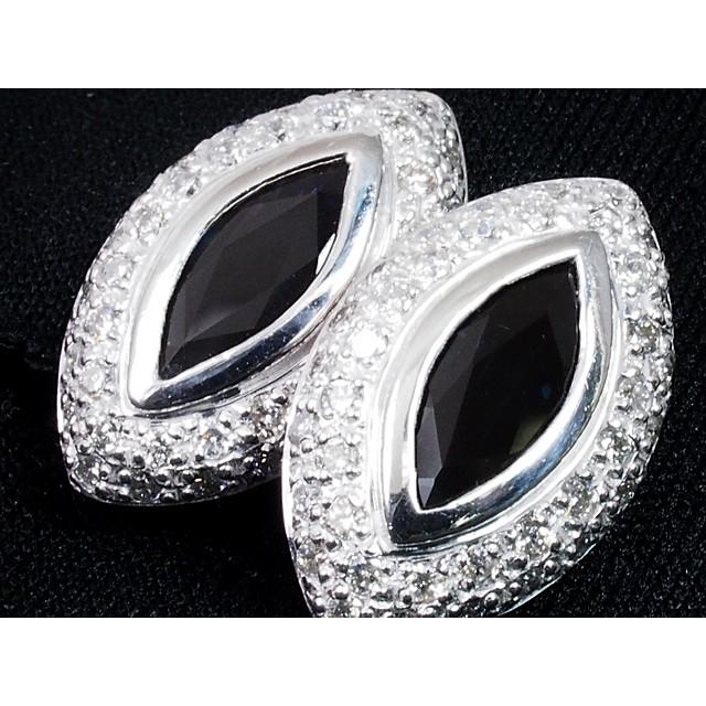 音羽屋 サファイア/1.18ct 0.90ct ダイヤ/0.41ct×2 K18WG/K14WG デザインイヤリング 鑑別カード付き 仕上済 : a8582 : 質音羽屋Yahoo ...