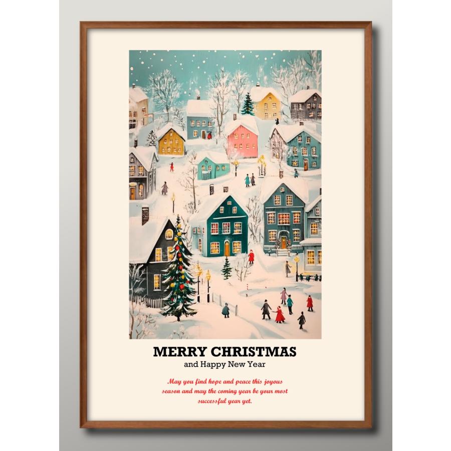 メリークリスマス Xmas Christmas サンタクロース ビンテージイラスト 絵画 インテリア A3サイズ アート 新築祝い ギフト 模様替え 北欧 管理ID:16235 : お家で ...