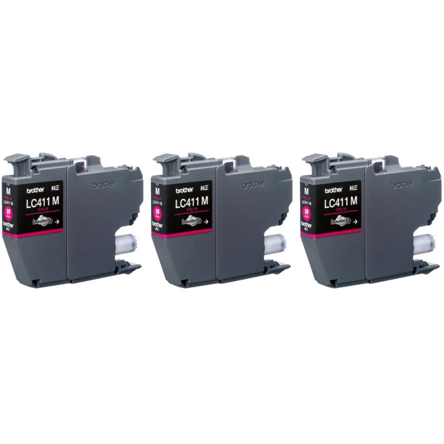 ブラザー工業 LC411M 純正 インクカートリッジ（ マゼンタ ）3本セット : オウカストア - 通販 - Yahoo!ショッピング