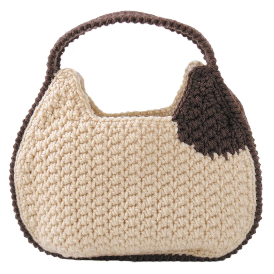 ハマナカ あみものキット (ハマナカ ジャンボニー 使用) ネコバッグ 大 COL. 2・21使用 (サイズ 約 幅46cm×深さ29.5c ...