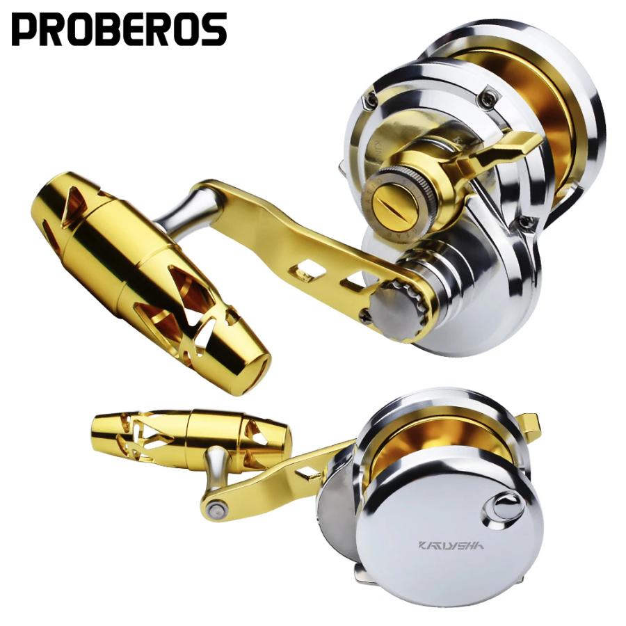 Proberos レバードラグリール トローリング ジギング ベイトリール 両軸リール 最大ドラグ力40kg 大容量 軽量 海釣り 船釣り ...