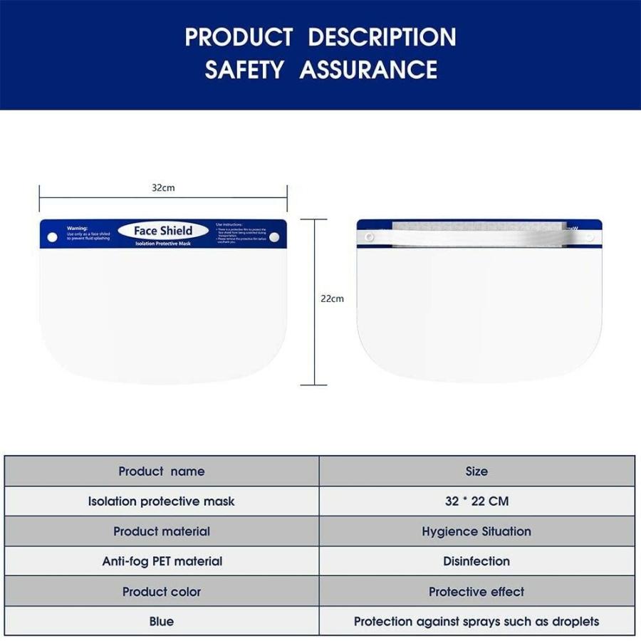 フェイスシールド 透明フェイスカバー マスクと併用 飛沫感染予防 男女兼用 x 10set ODGT1-T101 : OutDoor Garage - 通販 - Yahoo!ショッピング