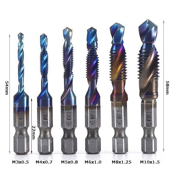 6pc タップドリルセット M3-M10 穴あけ、タッピング、面取り 3in1 ドリルビット ODGN2-YZE024 : OutDoor Garage - 通販 - Yahoo!ショッピング