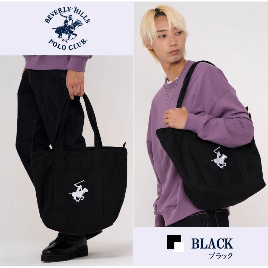 BEVERLY HILLS POLO CLUB BHPC ビバリーヒルズポロクラブ トートバッグ レディース 大容量 a4 キャンバス 綿100% 肩掛け ポケット付 ファスナー付 通勤 通学 ...