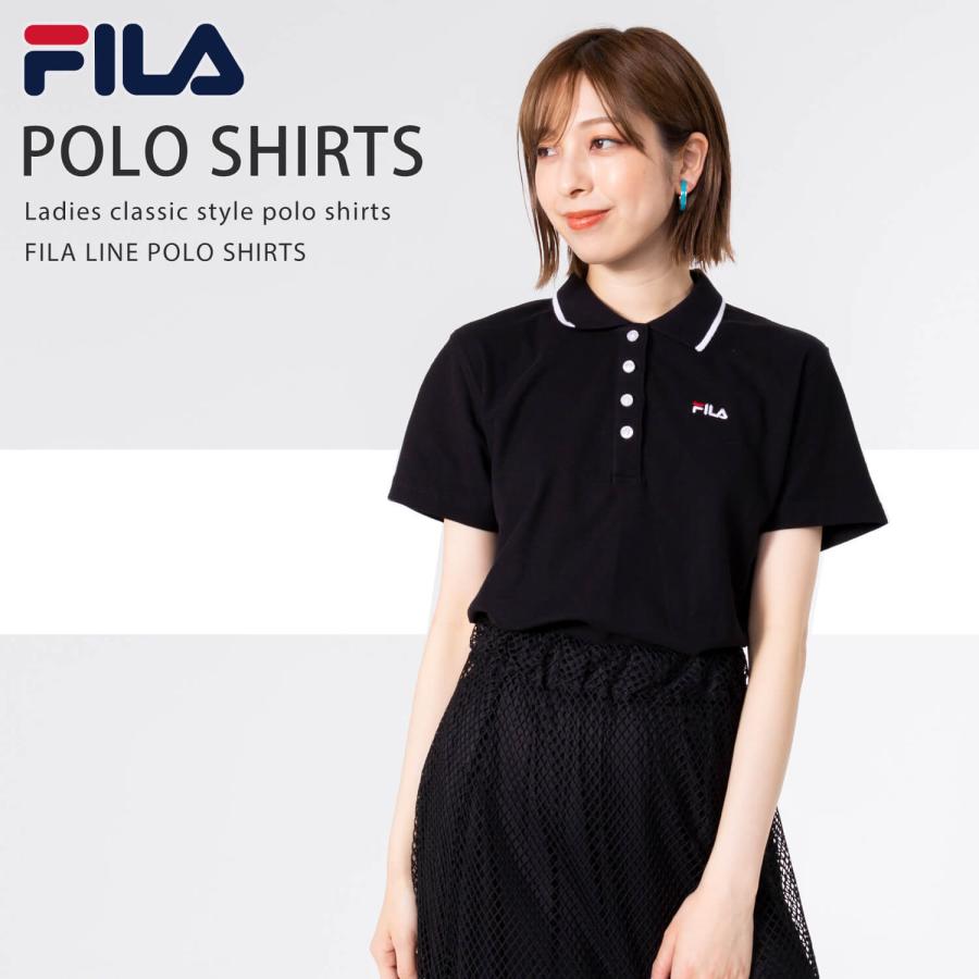 FILA フィラ ポロシャツ レディース 半袖 夏用 綿 無地 ゴルフ FILA フィラ ポロシャツ レディース 半袖 夏用 綿 無地 ゴルフ