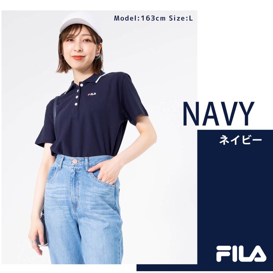 FILA フィラ ポロシャツ レディース 半袖 夏用 綿 無地 ゴルフ FILA フィラ ポロシャツ レディース 半袖 夏用 綿 無地 ゴルフ