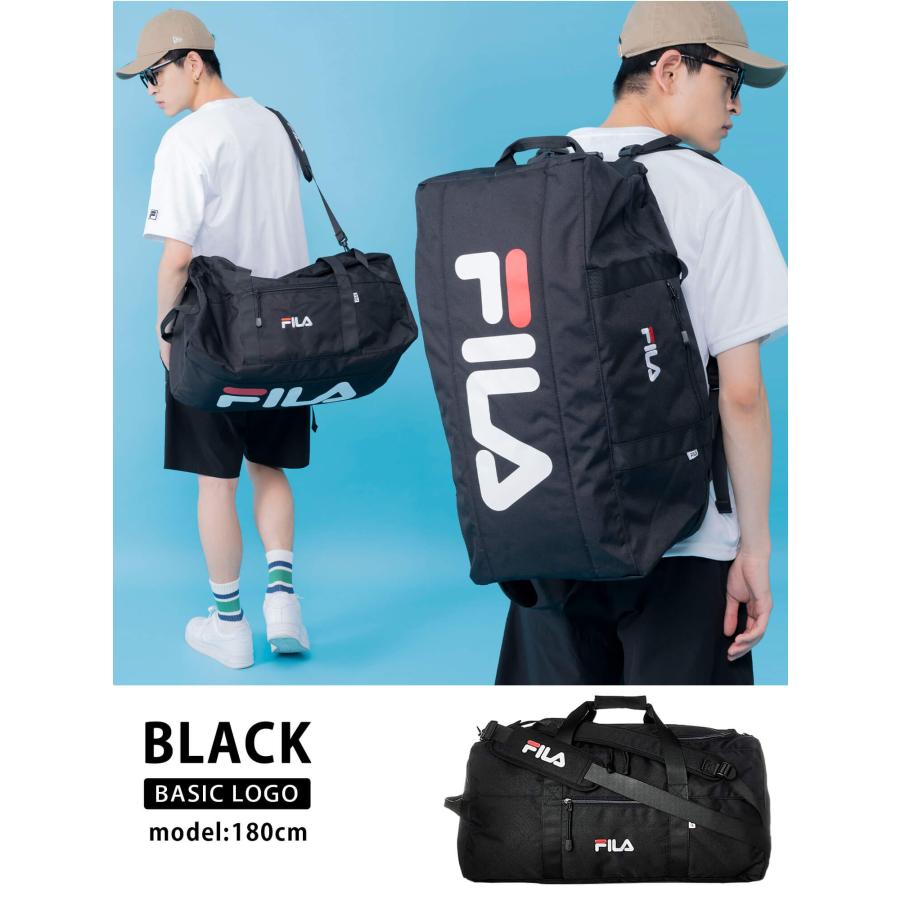 FILA フィラ ボストンバッグ 3way 大容量 50L リュック スポーツ 修学旅行 林間学校 1泊 2泊 メンズ レディース 子供 小学生 内ポケット4つ 大きいロゴ : Karlas ...