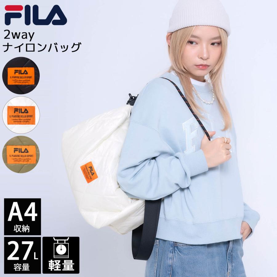 FILA フィラ ショルダーバッグ 2WAY レディース ナイロンバッグ A4 27L 大容量 収納 斜め掛け 軽量 コンパクト キルティング : Karlas カルラスヤフー店 - 通販 ...