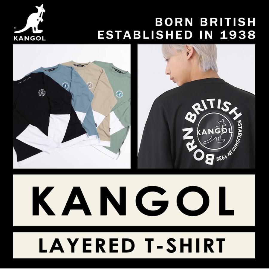 KANGOL カンゴール Tシャツ 長袖 メンズ ロンT バックプリント 大きめ レイヤード クルーネック ロゴ ストリート 秋 冬 春 karlas :kpmc-10307:Karlas ...