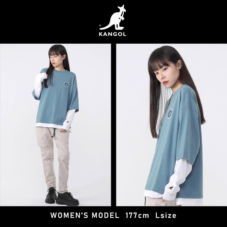 KANGOL カンゴール Tシャツ 長袖 レディース ロンT バックプリント 大きめ レイヤード クルーネック ロゴ ストリート 秋 冬 春 karlas : Karlas カルラスヤフー店 ...
