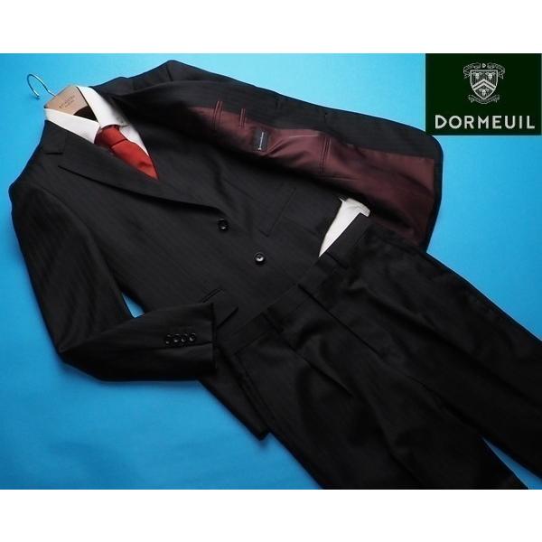 DORMEUIL 新品14.3万円 大手百貨店扱い 日本製 秋冬『DORMEUIL ドーメル ROYAL 英国生地』ウール100% 艶感 スリーピース スーツBB6黒(BK) 3162-3p ...