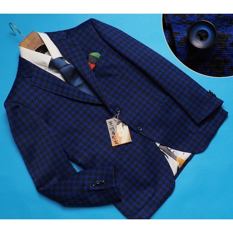 新品10.7万円 大手百貨店扱い 秋冬 完全日本製 [東洲斎写楽] 浮世絵裏地 ラージ千鳥柄 ジャケット/ブレザー3L(AB8)青(I) 3250060 : Factory Outlet ...