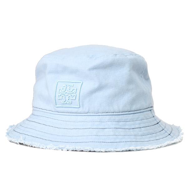 TORY BURCH トリーバーチ 帽子 コットン フリンジ ワンポイント ロゴ バケット ハット バケハ サファリハット クールダスティ ...