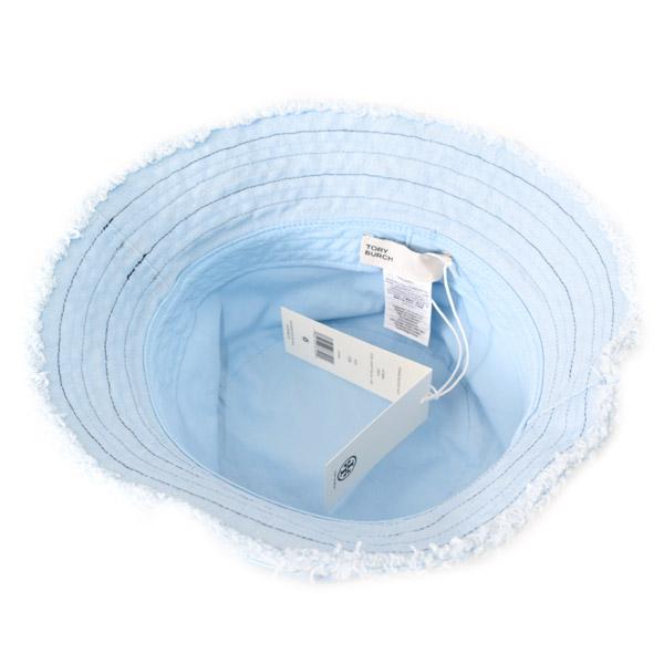 TORY BURCH トリーバーチ 帽子 コットン フリンジ ワンポイント ロゴ バケット ハット バケハ サファリハット クールダスティ ...