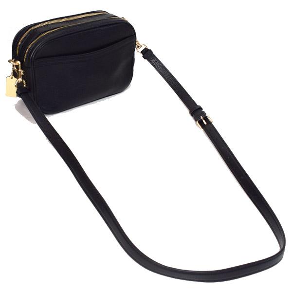 COACH コーチ バッグ ペブルレザー ジェス ダブルジップ クロスボディ 2way クラッチ ショルダーバッグ ブラック 39856 ...