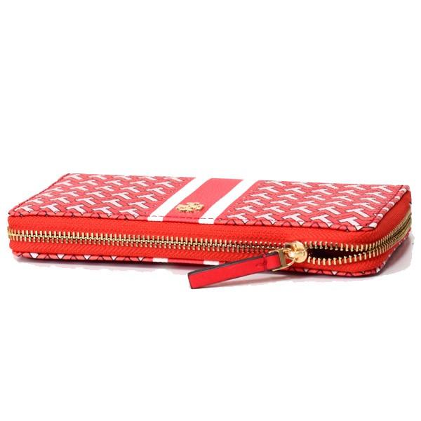 TORY BURCH（トリーバーチ） 財布 レザー T ジグザグ ストライプ ジップ コンチネンタル アコーディオン アラウンド 長財布 ...