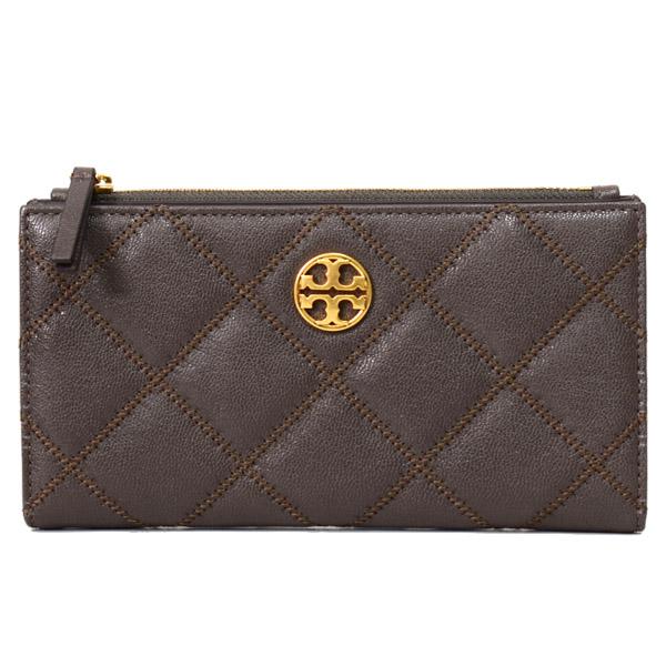 TORY BURCH トリーバーチ 長財布 レザー ウィラ キルティング スリム エンベロープ ウォレット 二つ折り 財布 ボルカニックス ...