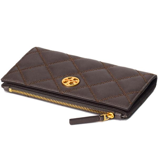 TORY BURCH トリーバーチ 長財布 レザー ウィラ キルティング スリム エンベロープ ウォレット 二つ折り 財布 ボルカニックス ...