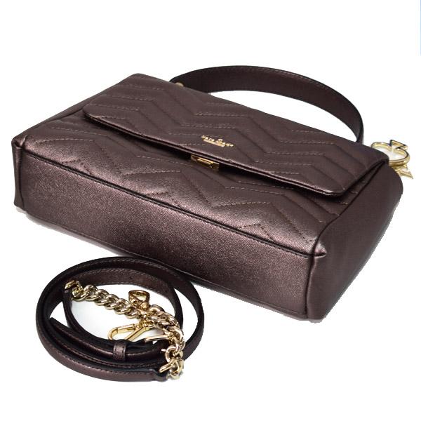 ケイトスペード バッグ　katespade レザー リース パーク キルティング メタリック ロゴ キー チャーム 2WAY ショルダー ハンドバッグ アッシュメタリック 9347 kate spade NEW YORK（ケイト・スペード ニューヨーク） ケイト