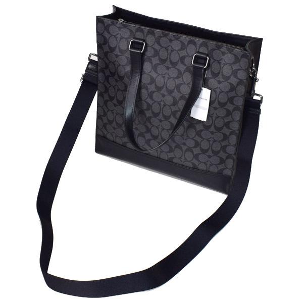 COACH コーチ バッグ コーティングキャンバス レザー シグネチャー 2Way メンズ トートバッグ ショルダー チャコール×ブラック C3232 : ブランド専門店 アウトレット365 ...