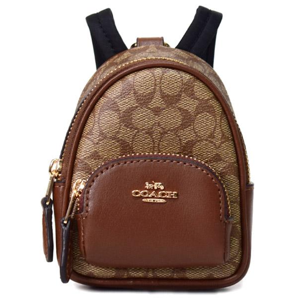 COACH（コーチ） キーホルダー コーティングキャンバス レザー シグネチャー リュックサック モチーフ ミニ ポーチ 小物入れ バッグ ...