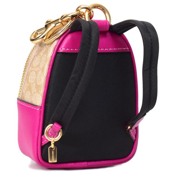 COACH コーチ キーホルダー コーティングキャンバス レザー シグネチャー リュックサック モチーフ ミニ ポーチ バッグチャーム カーキ ...