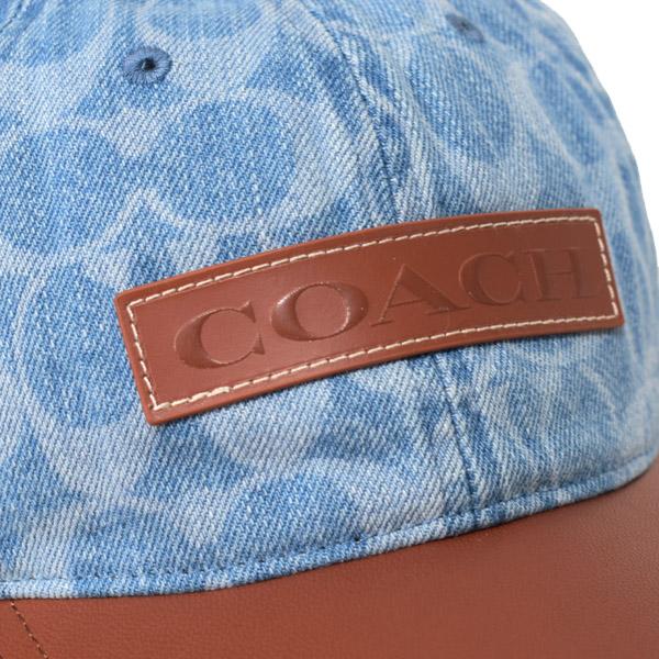 COACH コーチ 帽子 デニム レザー シグネチャー ベースボール キャップ インディゴシグネチャー C7808 : ブランド専門店 ...