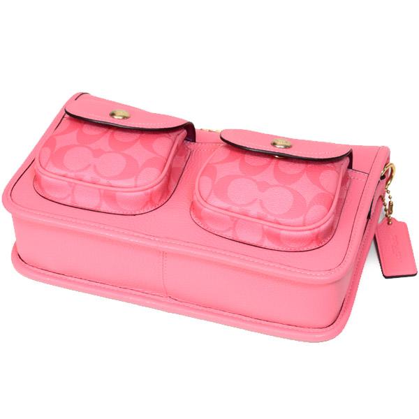 COACH（コーチ） バッグ コーティングキャンバス ぺブルレザー シグネチャー ペニー コインケース付き クロスボディ ショルダーバッグ ピンクレモネード CA906 : ブランド専門店 ...