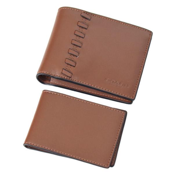 COACH（コーチ） メンズ 財布 レザー ウィップステッチ ロゴ スリー