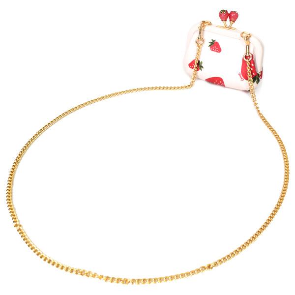 COACH コーチ カードケース レザー キスロック がま口 ノラ ストロベリー いちご チェーン ポーチ コインケース 財布 ショルダー ...