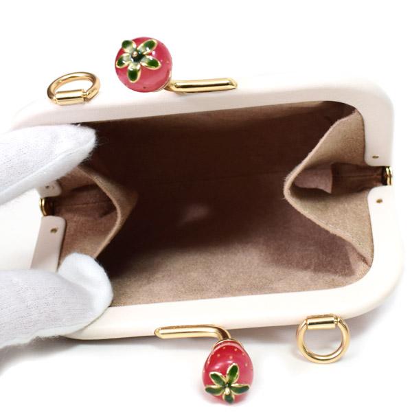 COACH コーチ カードケース レザー キスロック がま口 ノラ ストロベリー いちご チェーン ポーチ コインケース 財布 ショルダー ...