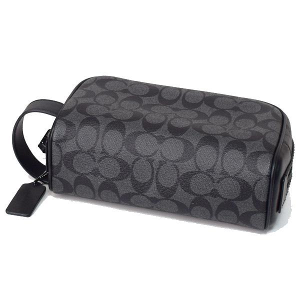 COACH（コーチ） バッグ メンズ コーティングキャンバス レザー シグネチャー オーバーナイト キット セカンド クラッチバッグ ...