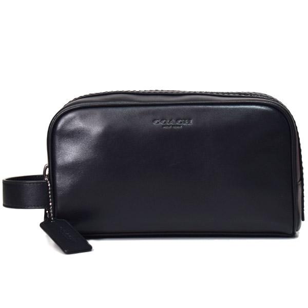 COACH コーチ メンズ バッグ レザー スモール トラベルキット セカンドバッグ ポーチ クラッチバッグ ブラック coach2522 ...