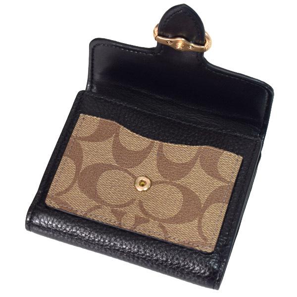 COACH コーチ 財布 コーティングキャンバス スムースレザー シグネチャー ジョージー レオパード ヒョウ柄 二つ折り財布 ライトサドル× ...