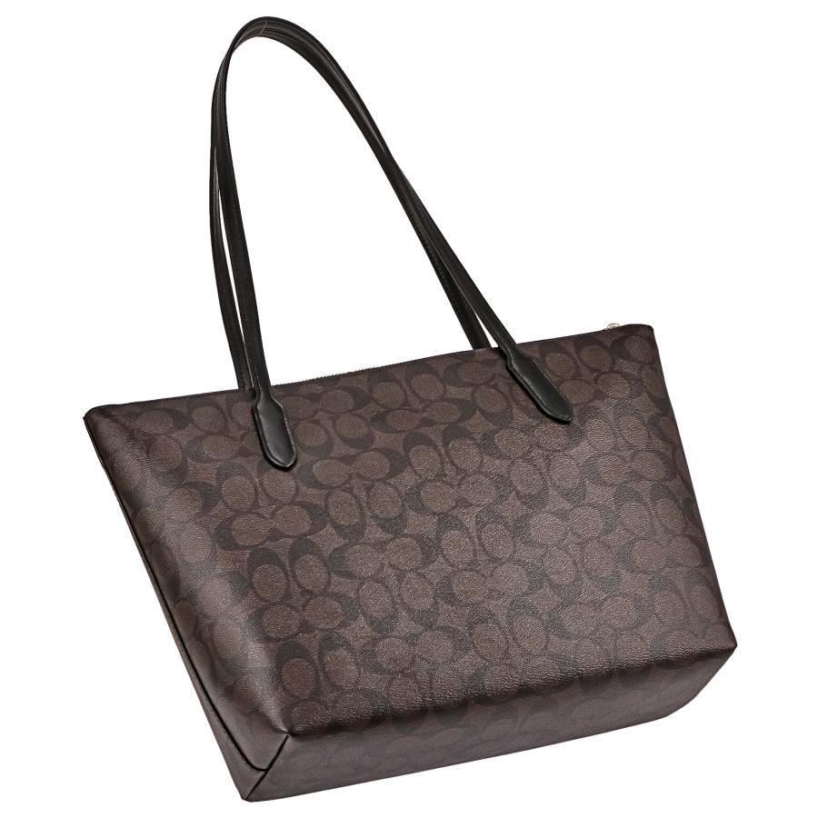 COACH コーチ トートバッグ ハンドバッグ バッグ レディース アウトレット シグネチャー ブラウン PVCレザー ファスナー式 送料無料 ...