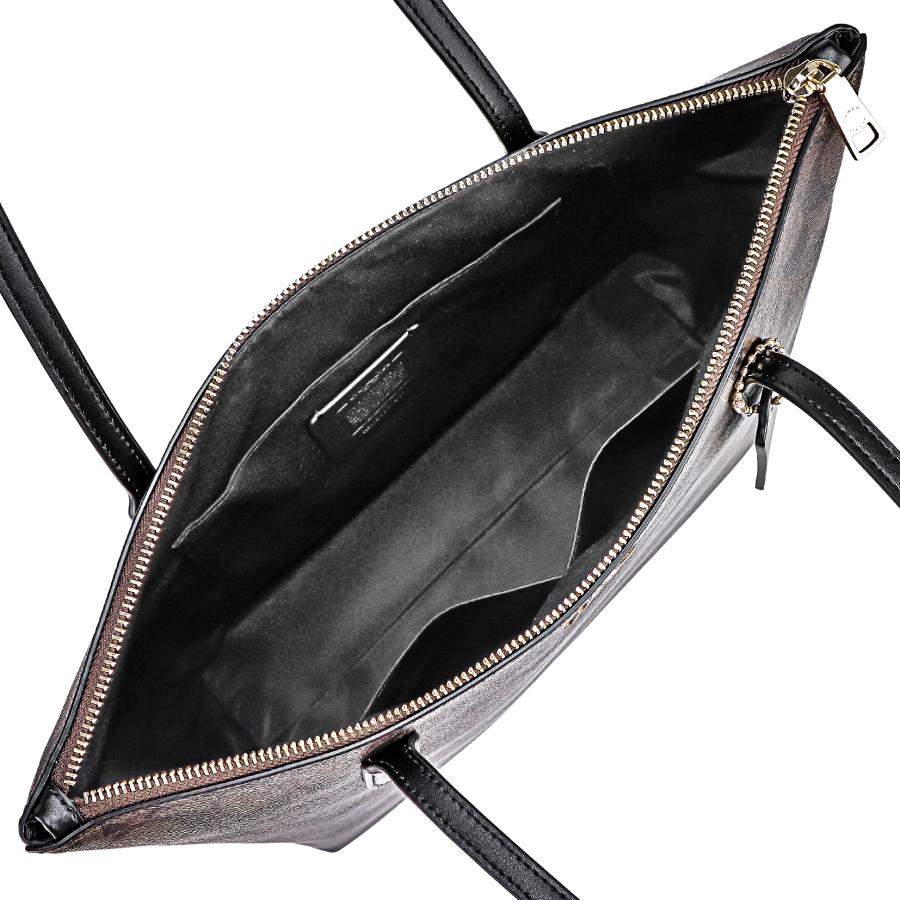 COACH コーチ トートバッグ ハンドバッグ バッグ レディース アウトレット シグネチャー ブラウン PVCレザー ファスナー式 送料無料 ...