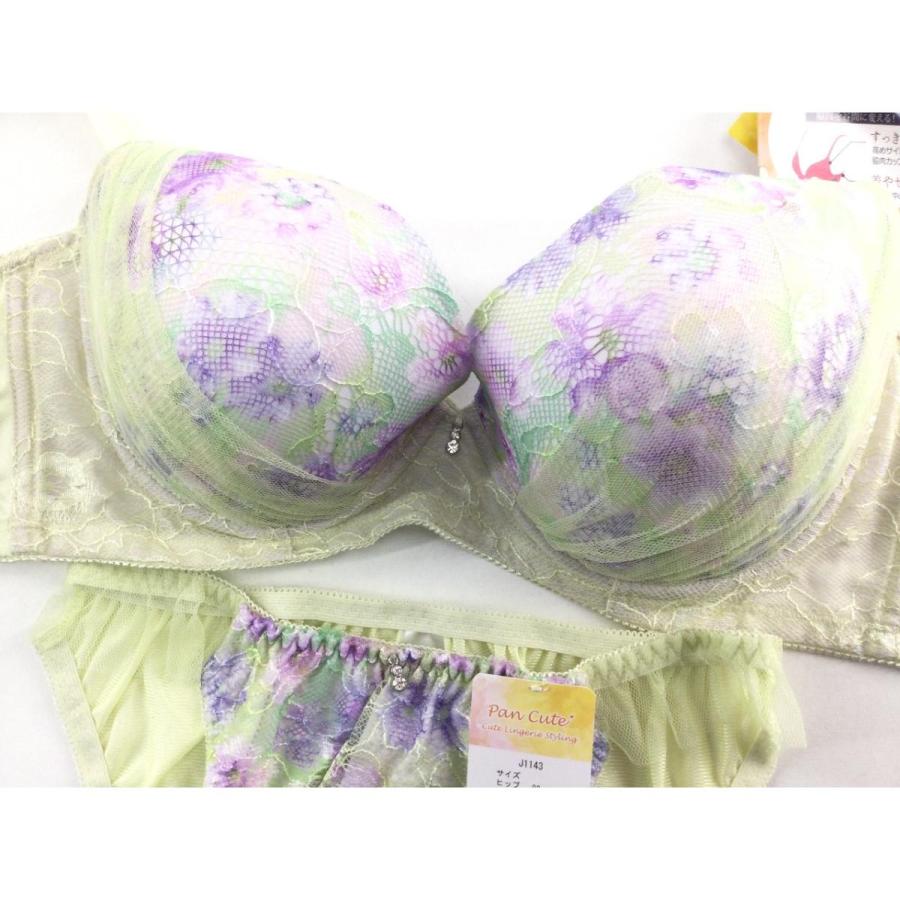 ブラジャーショーツセット 脇肉すっきり フローラルプリント H85/LL ミント :T1120:アウトレットン - 通販 - Yahoo!ショッピング