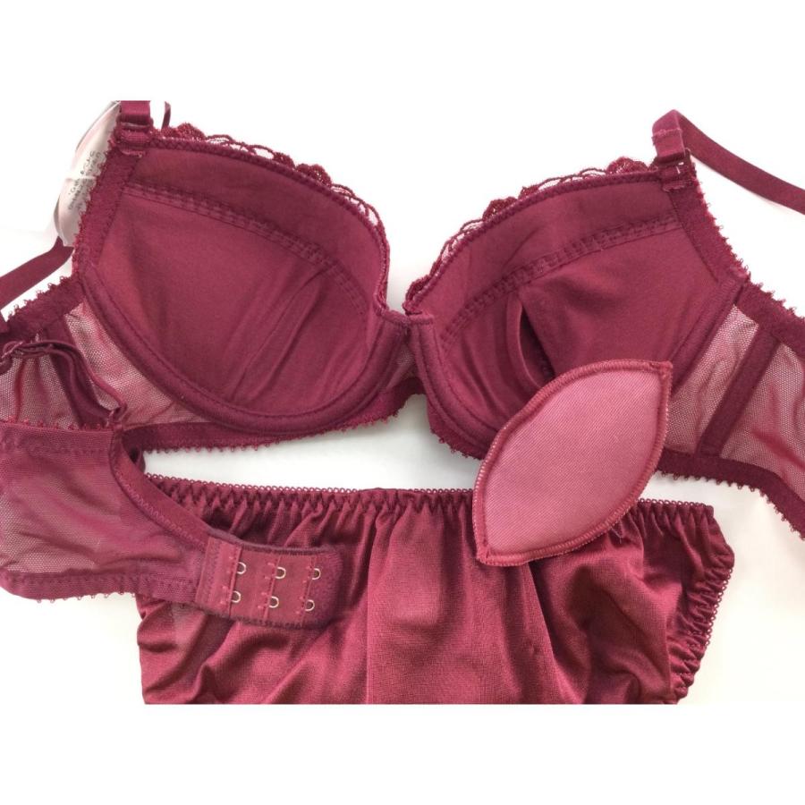 ブラジャーショーツセット 脇肉すっきり ダークカラーローズレース A75/M ボルドー : アウトレットン - 通販 - Yahoo!ショッピング