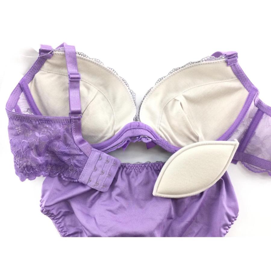 ブラジャーショーツセット 脇肉すっきり コケティッシュフェアーリルレース E80/L パープル : アウトレットン - 通販 - Yahoo!ショッピング