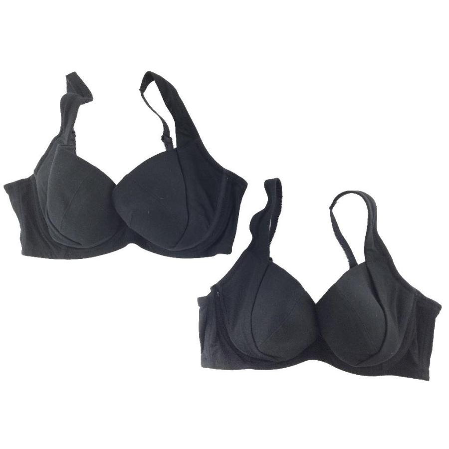 ブラジャー 綿混 アンダーメッシュでむれにくい肩ひも見せてもOK リフトアップブラジャー 2枚組 大きいサイズ E80 ブラック : アウトレットン - 通販 - Yahoo!ショッピング