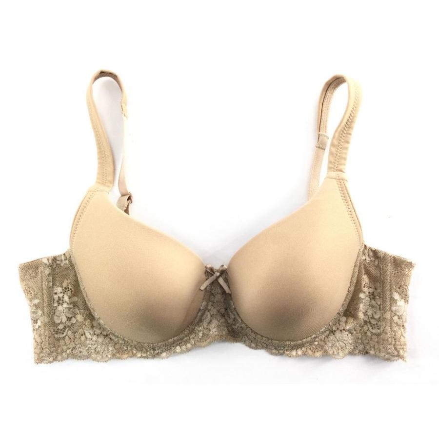 レディース シームレスカップブラ ソフトワイヤー入り 3/4 モールドカップ ブラジャー 脇高 B75 ベージュ : アウトレットン - 通販 - Yahoo!ショッピング
