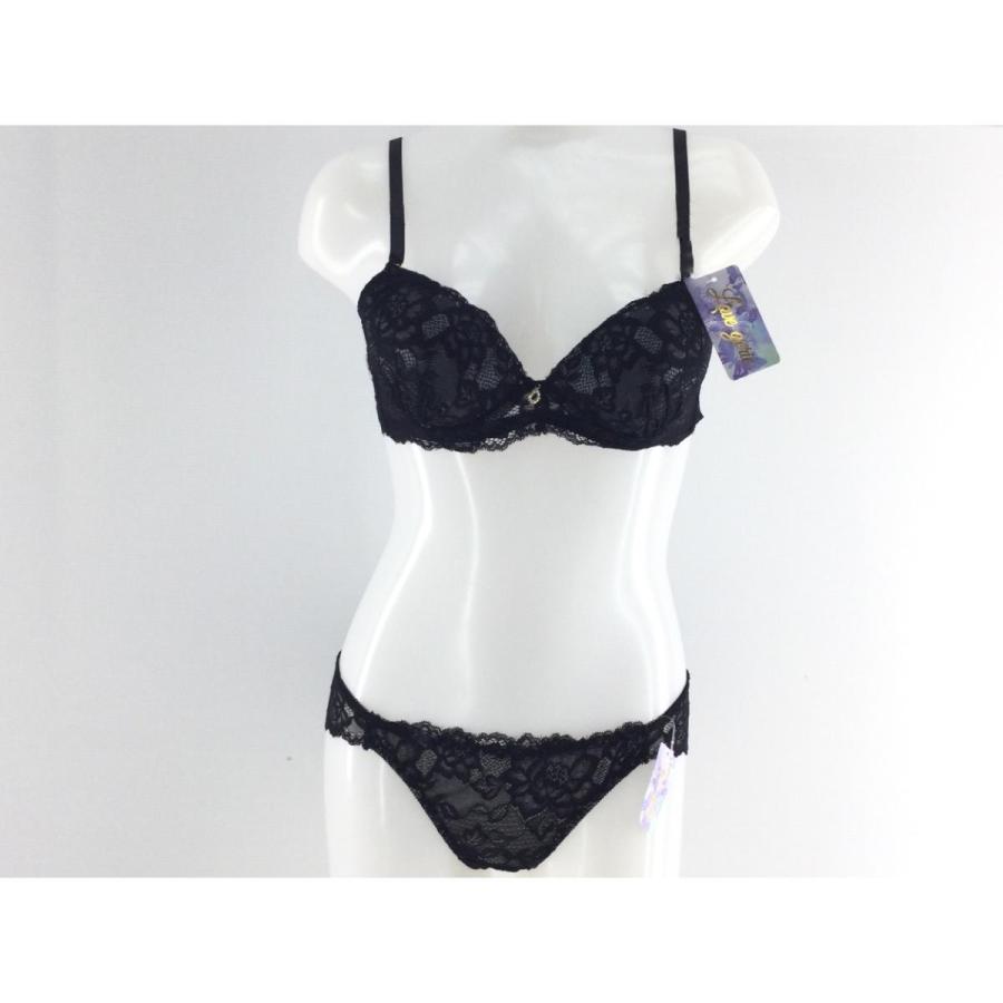 ブラジャーショーツセット 背中魅せ総レース B70/M ブラック : t866 : アウトレットン - 通販 - Yahoo!ショッピング