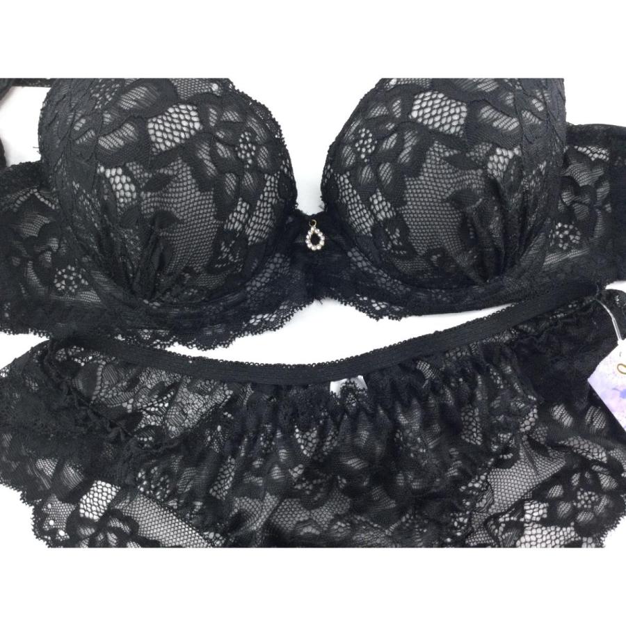 ブラジャーショーツセット 背中魅せ総レース B70/M ブラック : t866 : アウトレットン - 通販 - Yahoo!ショッピング