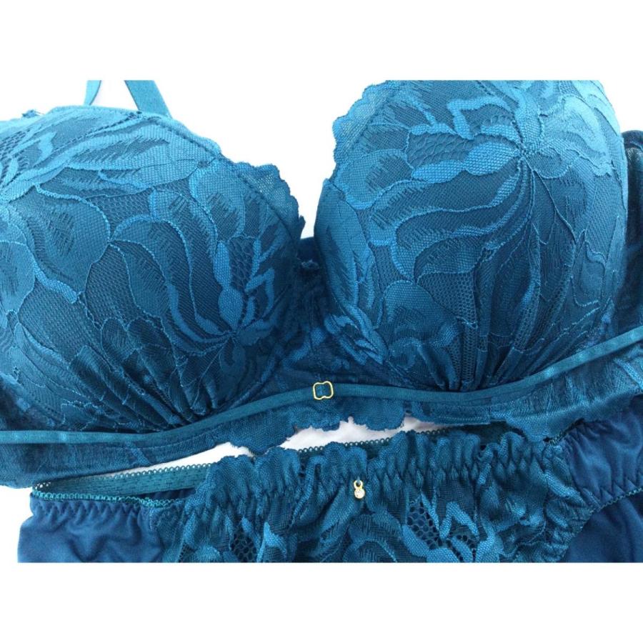 ブラジャーショーツセット アンダーリボンデザイン B70/M ターコイズ : アウトレットン - 通販 - Yahoo!ショッピング
