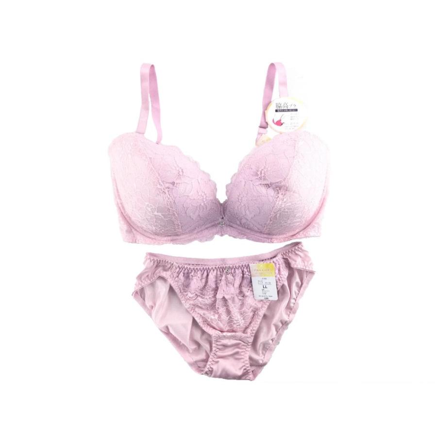 ブラジャーショーツセット 脇肉すっきり ベーシックワンカラーレース H85/LL ピンク : t889 : アウトレットン - 通販 - Yahoo!ショッピング