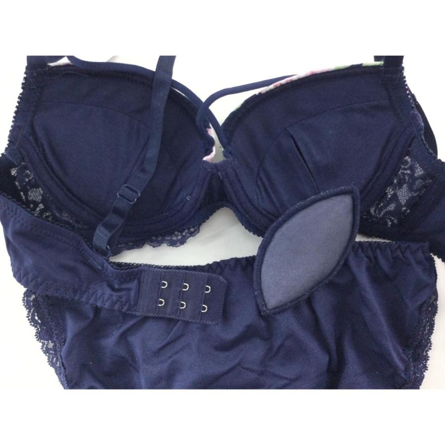 ブラジャーショーツセット フラワーシフォンプリントxストリングデザイン A65/M ネイビー 送料250円 : u679 : アウトレットン - 通販 - Yahoo!ショッピング