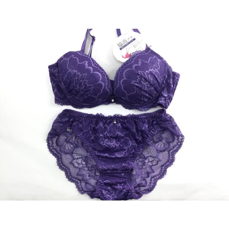 ブラジャーショーツセット 総レース フローラ 大きいサイズ F70/M パープル 送料250円 : u745 : アウトレットン - 通販 - Yahoo!ショッピング